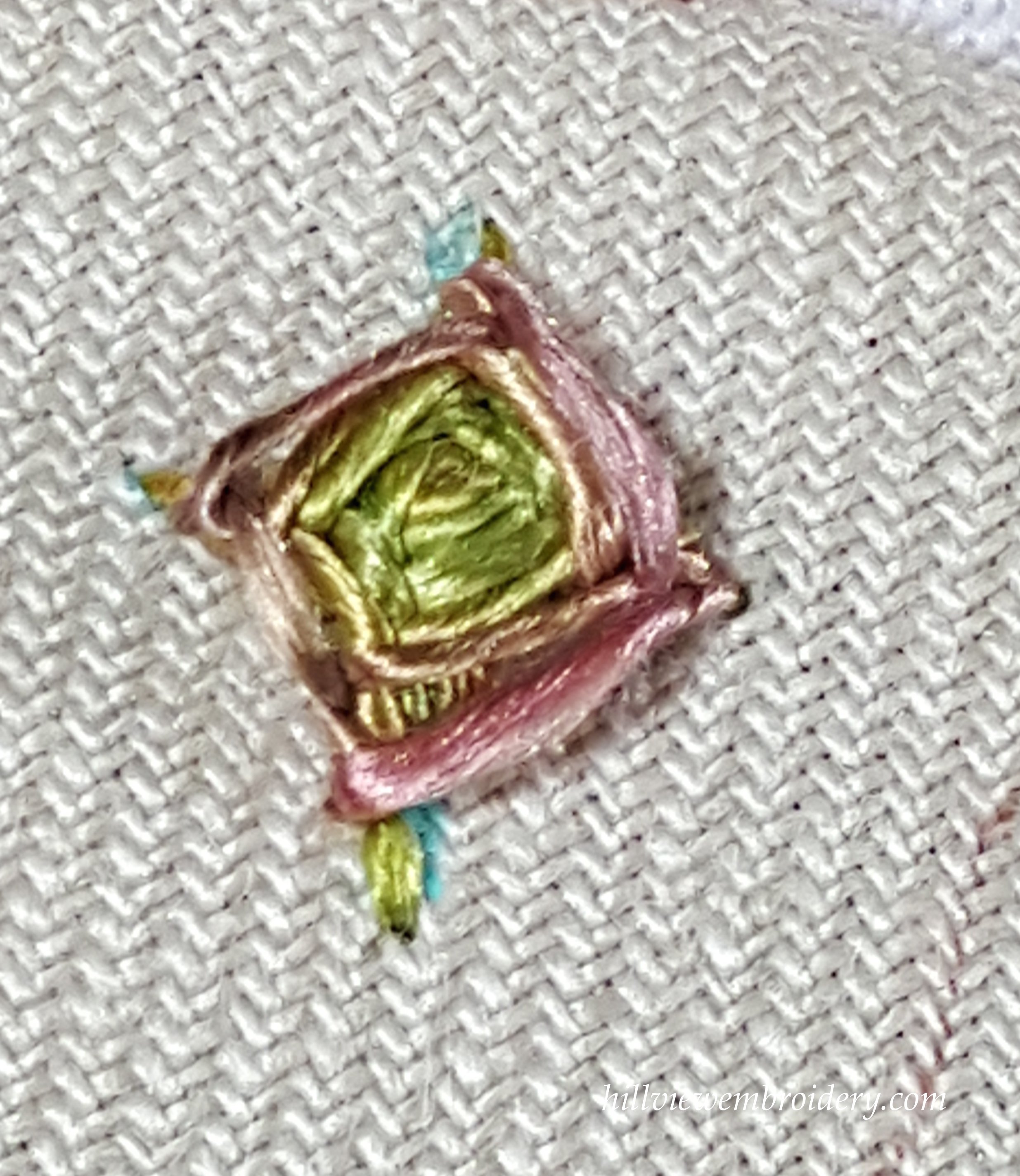 TAST 2016 Stitch 32 – Raised Cross stitch Flower - Hillview Embroidery