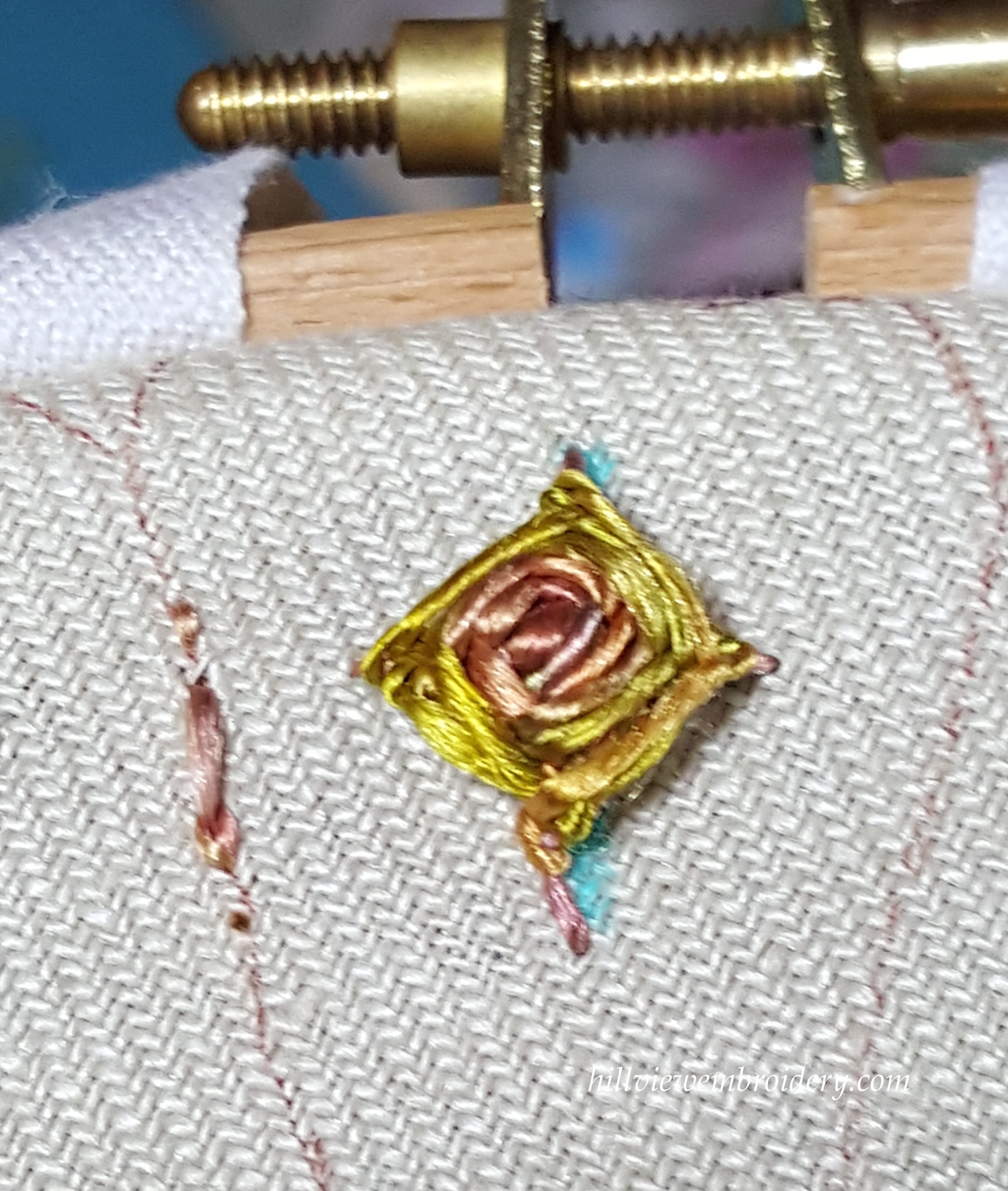 TAST 2016 Stitch 32 – Raised Cross stitch Flower - Hillview Embroidery